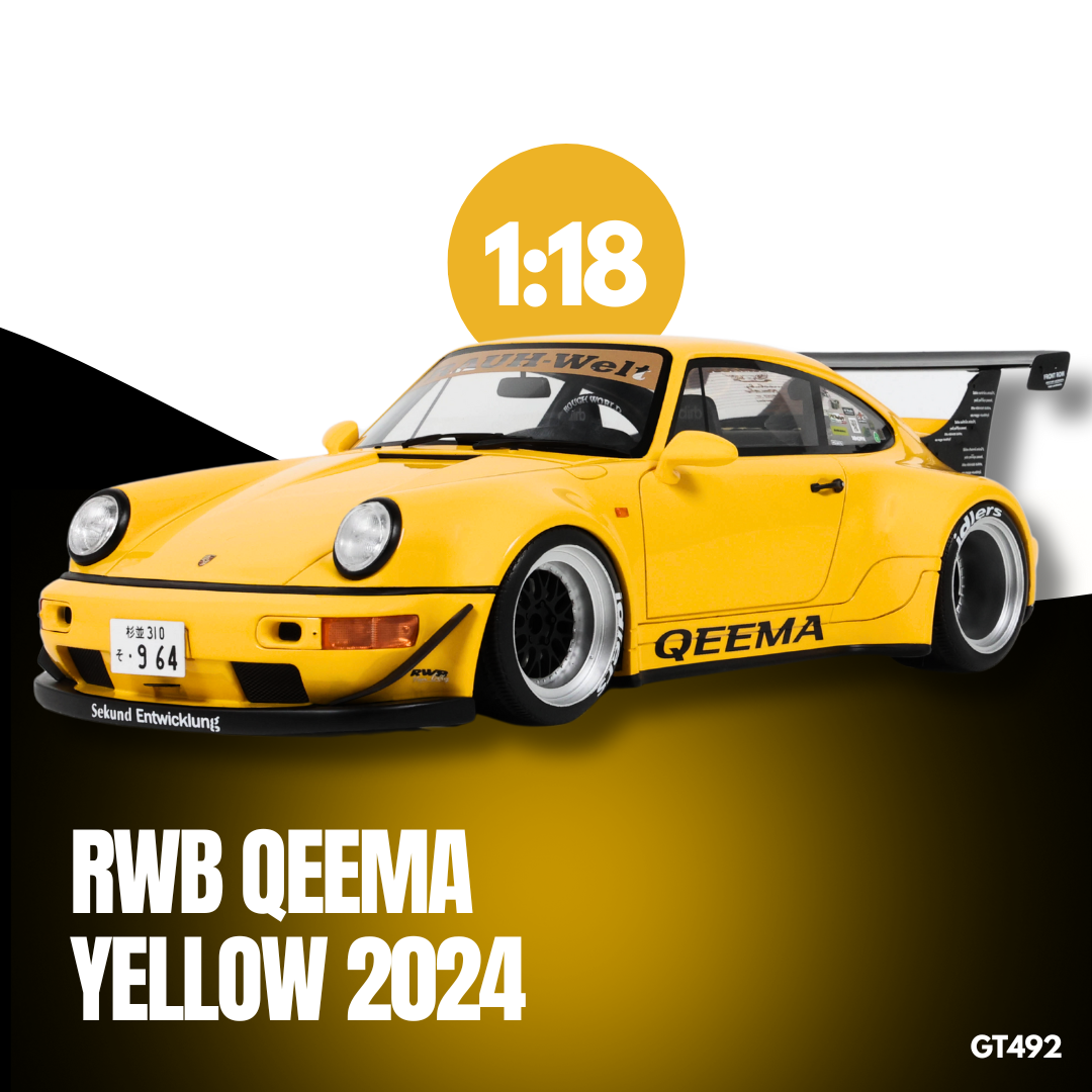 [ Pré-commande ] Porsche RWB Qeema Yellow 2024 1/18 GT SPIRIT GT492 ...