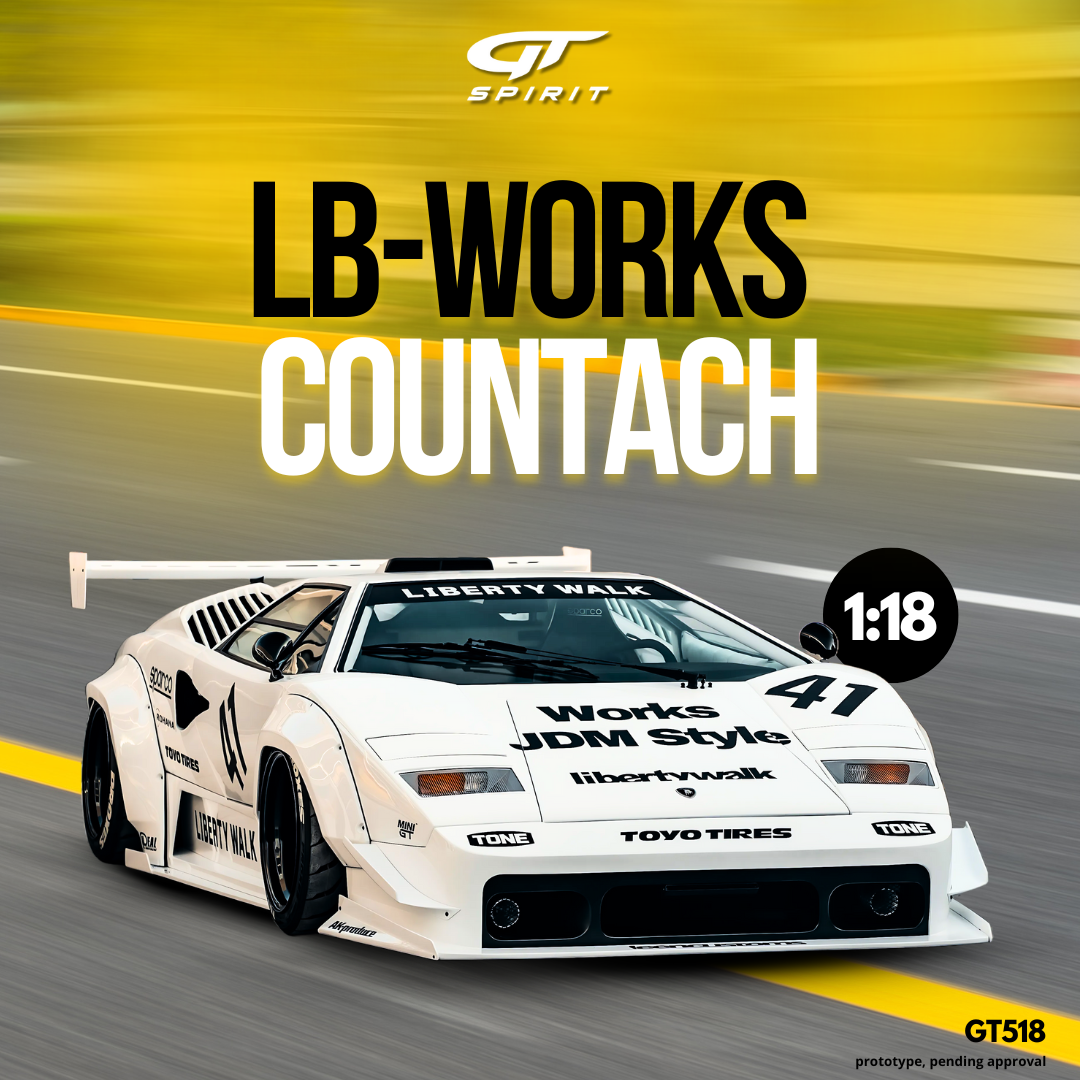 [ Pré-commande ] Lamborghini LB-Works Countach White 1/18 GT SPIRIT GT ...