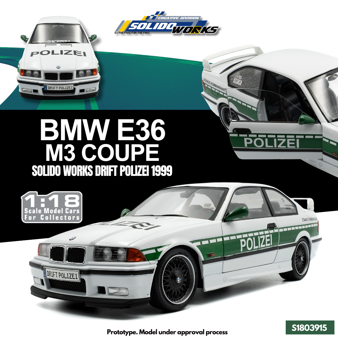 BMW M3 E36 Coupé Polizei 1991 White 1/18 SOLIDO S1803915 – MaMiniature.fr